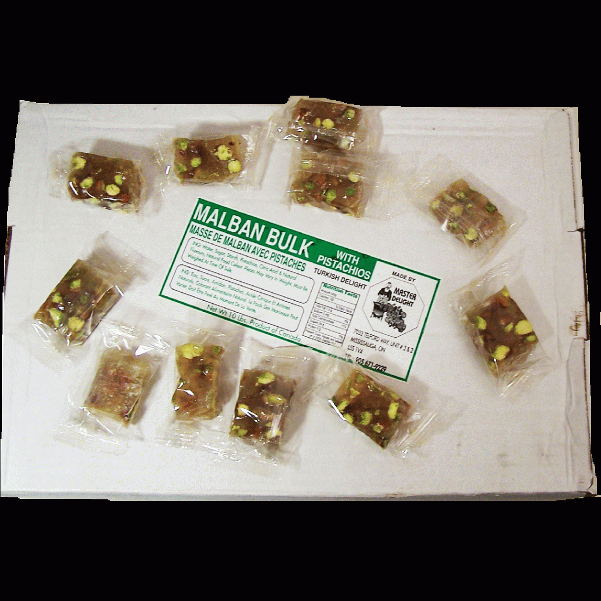 TURKISH DELIGHT (MALBAN) with PISTACHIO 1LB